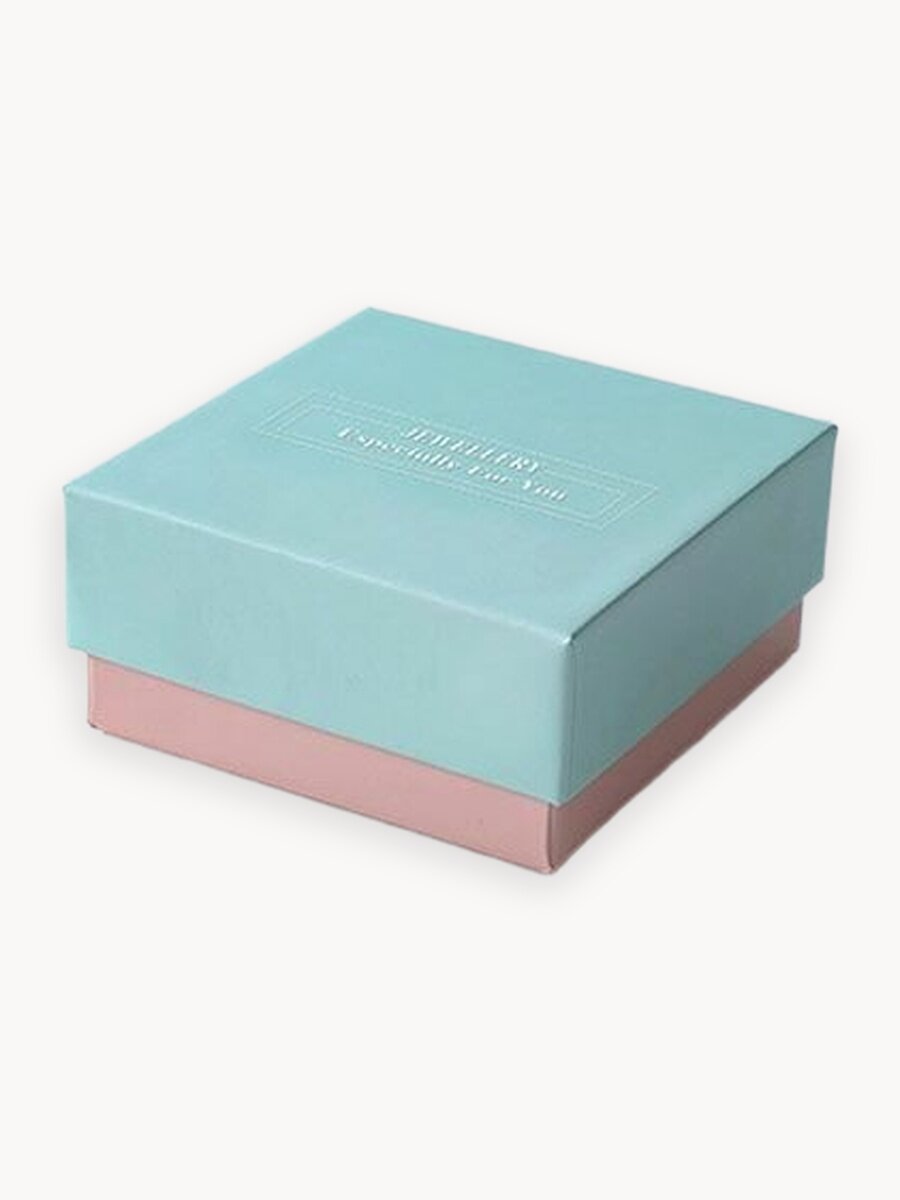 Коробочка подарочная для ювелирных изделий "Мятно-персиковый" 7,5х7,5х3,5 см