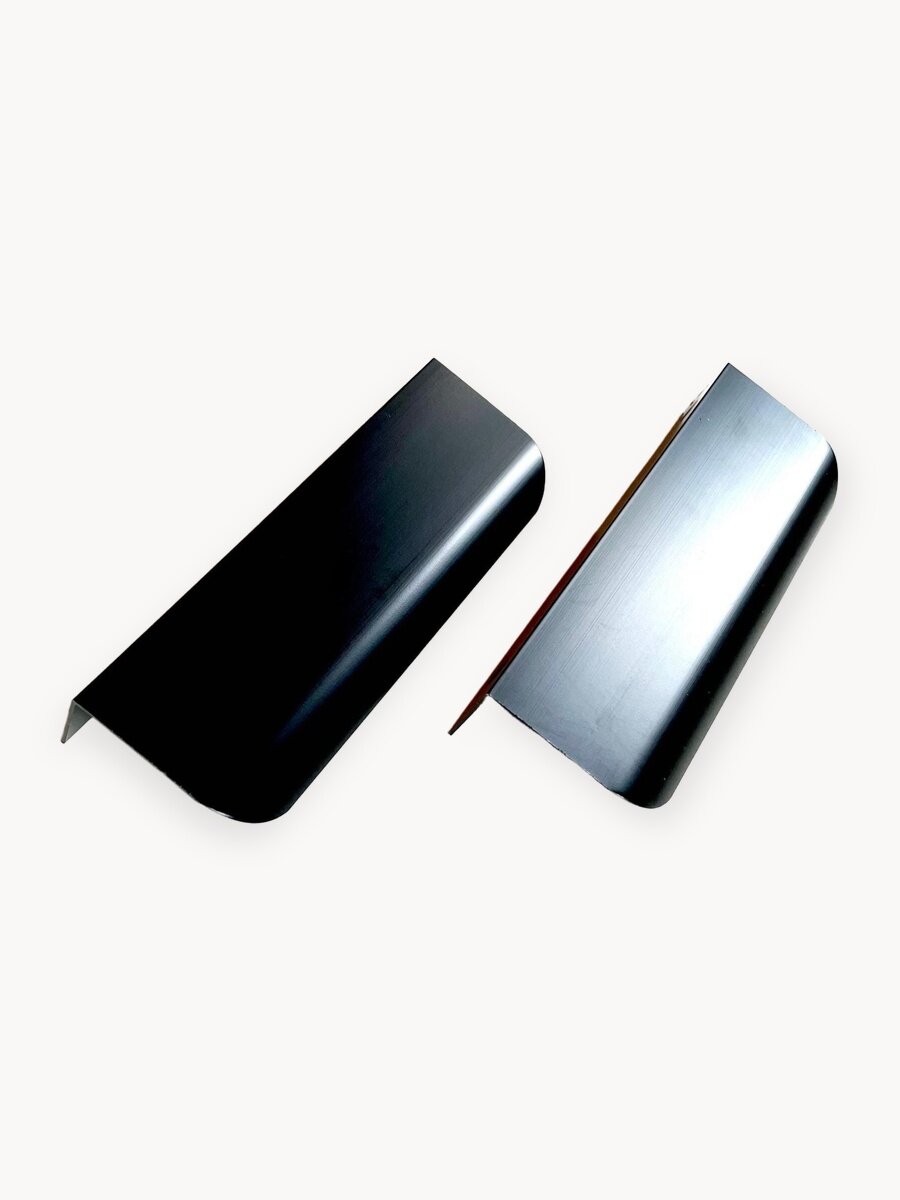 Ручка-профиль, алюминий, черный, 12см, для мебели, крепление в комплекте. скрытого монтажа