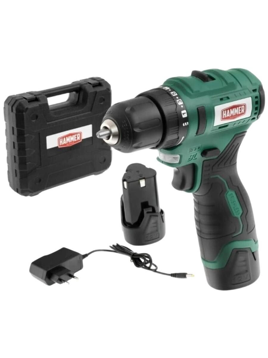 Аккумуляторная бесщеточная дрель Hammer ACD12BL
