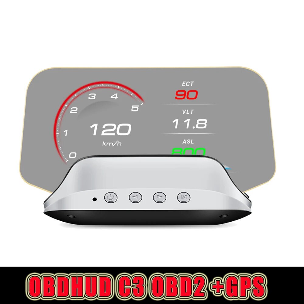 Проектор HUD C3 Plus, проектор HUD-навигации OBD2, цифровой спидометр, проекция стекла, электроника, автомобильные аксессуары для всех автомобилей, OBD2-GPS