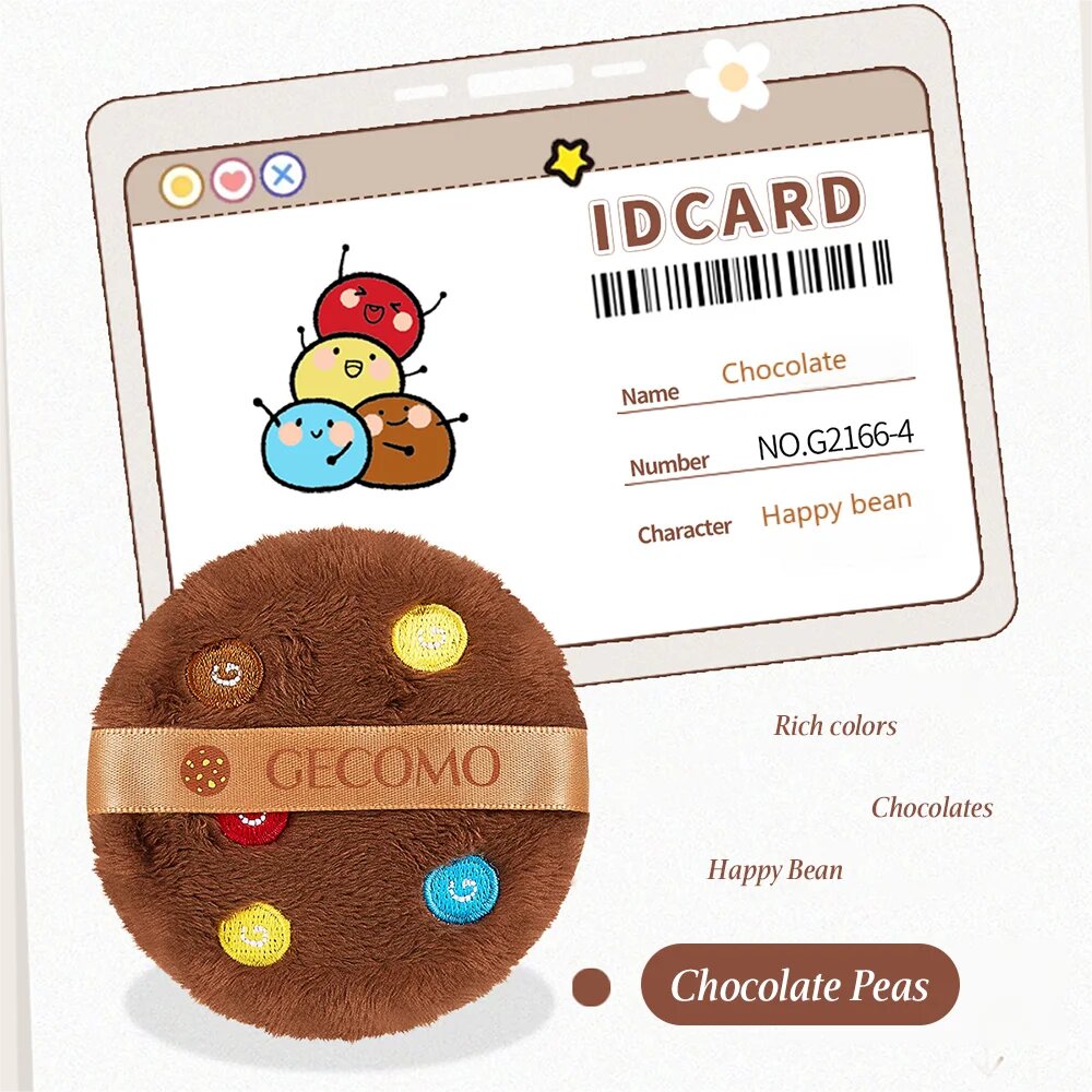 GECOMO Плюшевая пуховка для пудры G2166-4