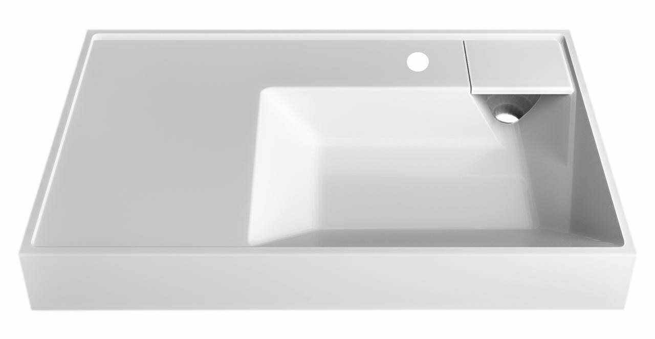 Раковина Madera Vega 80 4627173210942 Белая, искусственный мрамор, на стиральную машину