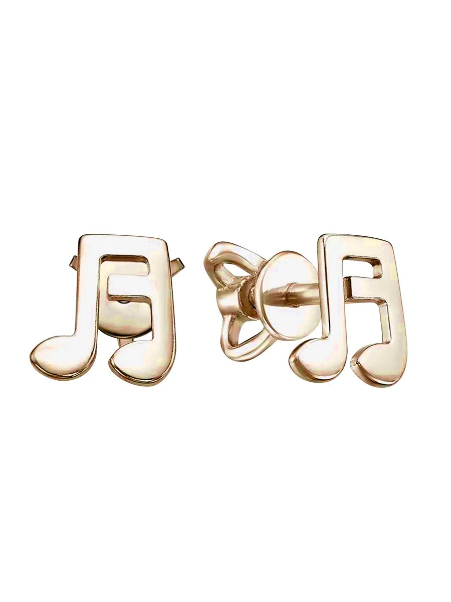 Серьги пусеты MSJewellery, серебро, 925 проба, золочение, , золотистый — фото 1