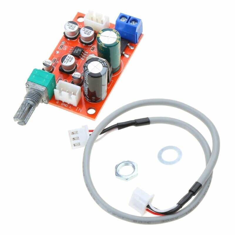 Плата предусилителя операционного усилителя AD828 с одним источником питания и потенциометром громкости