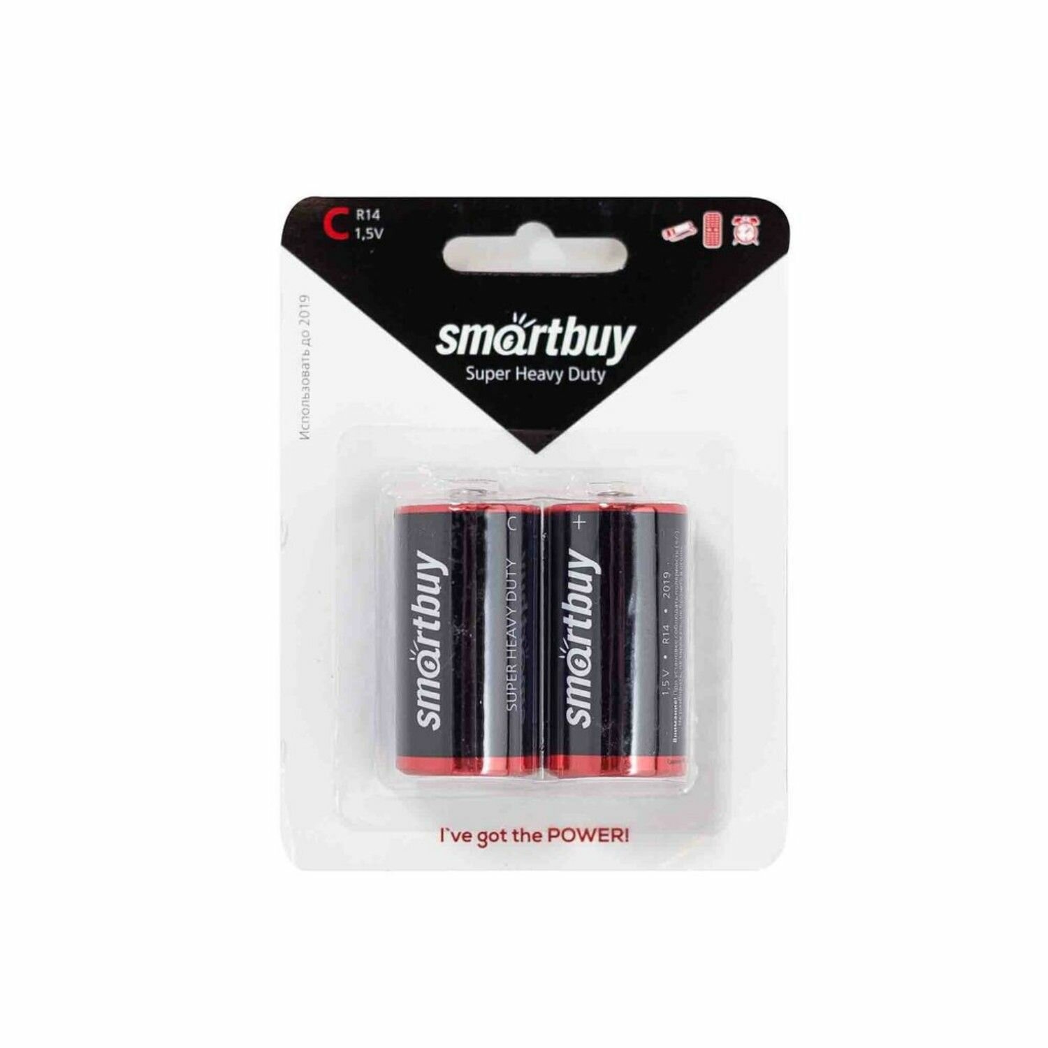 Батарейка R-14 Smartbuy, солевая, блистер. Комплект из 6 батареек