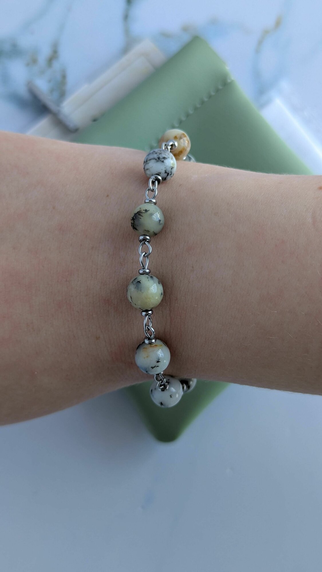 Браслет, кахолонг, опал