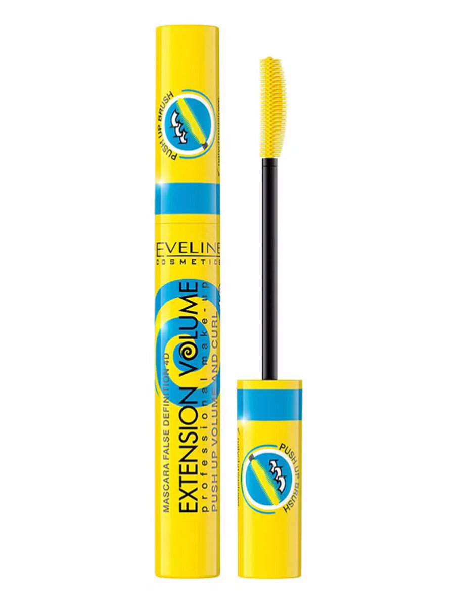 Eveline Тушь для ресниц Extension Volume Объём и подкручивание, тон чёрный, 10 мл