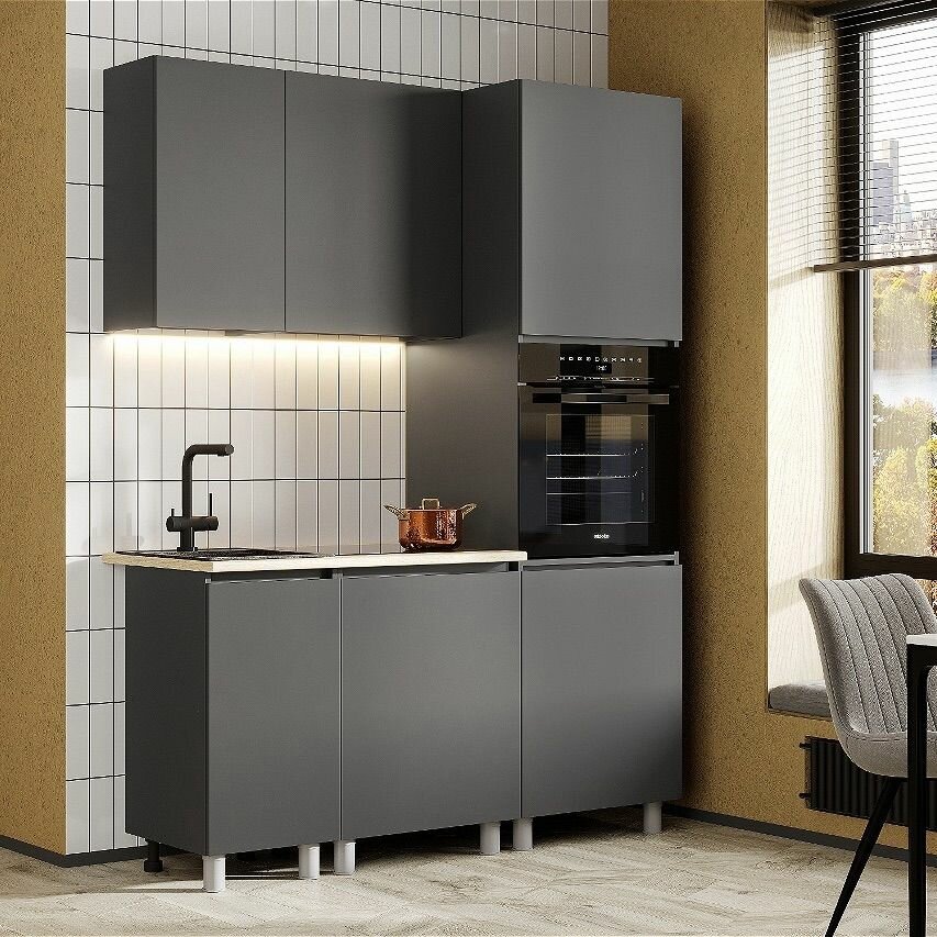 Модульная кухня ЭттО Мебель "Довер", роликовые направляющие, ЛДСП, 1.6 м