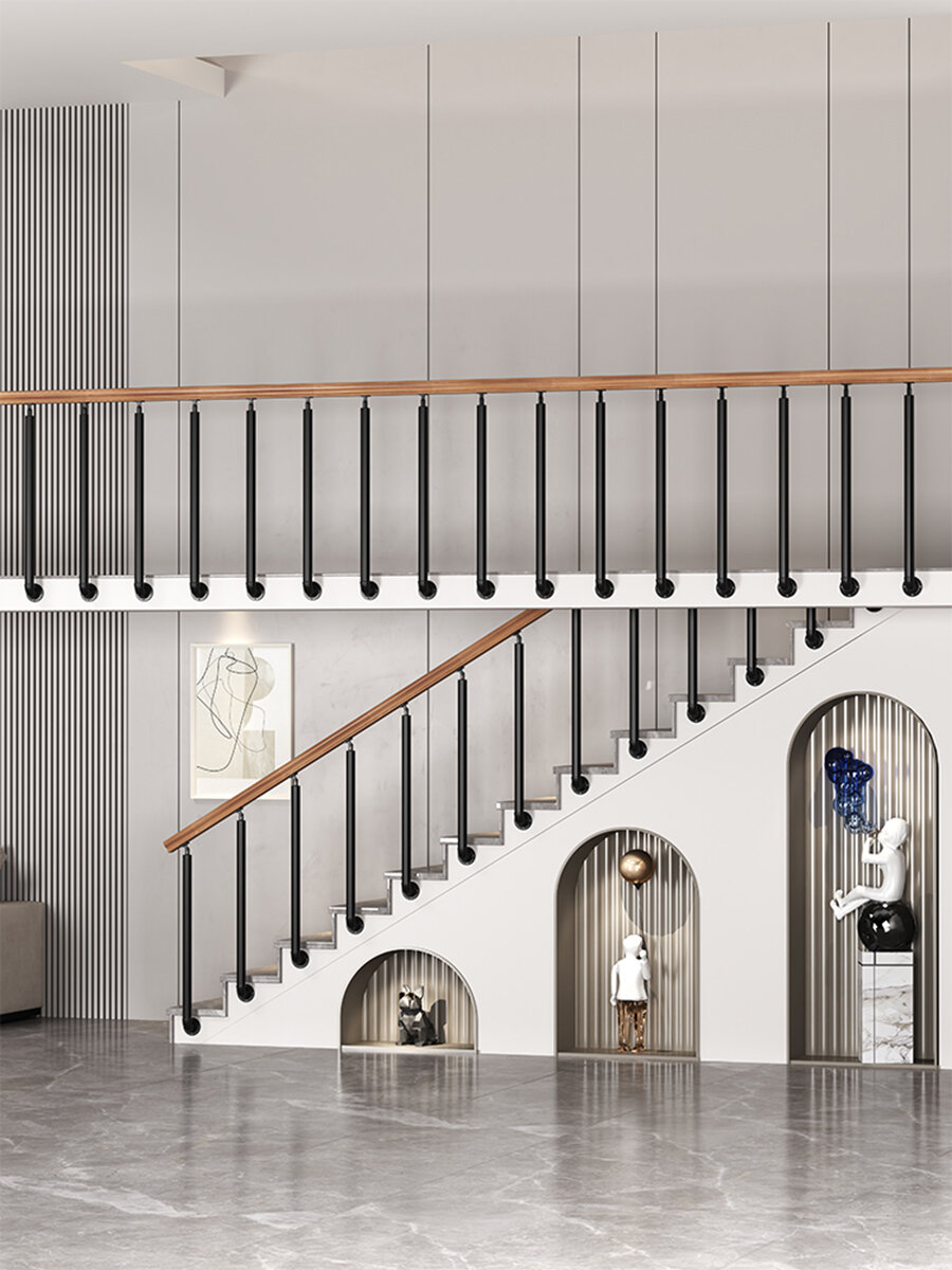 Металлические стойки перил с поворотным кронштейном 270 , Для ступеней, уровневых помещений и чердаков