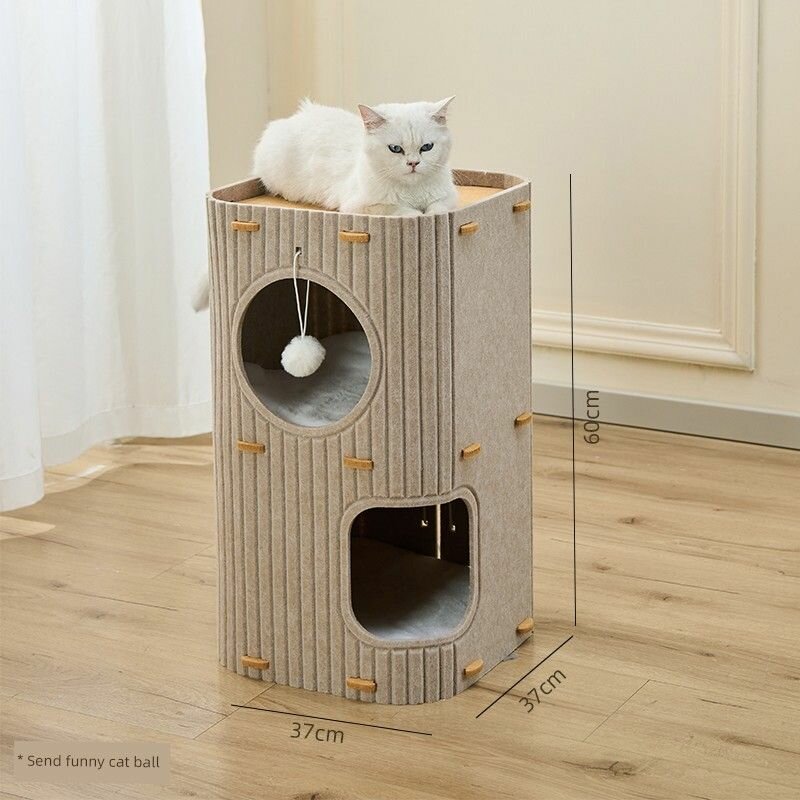 2-уровневый домик для кошек и комбинация с лазалкой