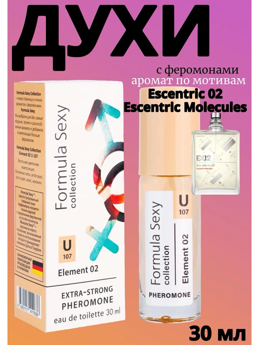 Духи Formula Sexy женские стойкие Element 02с феромонами, 30 мл