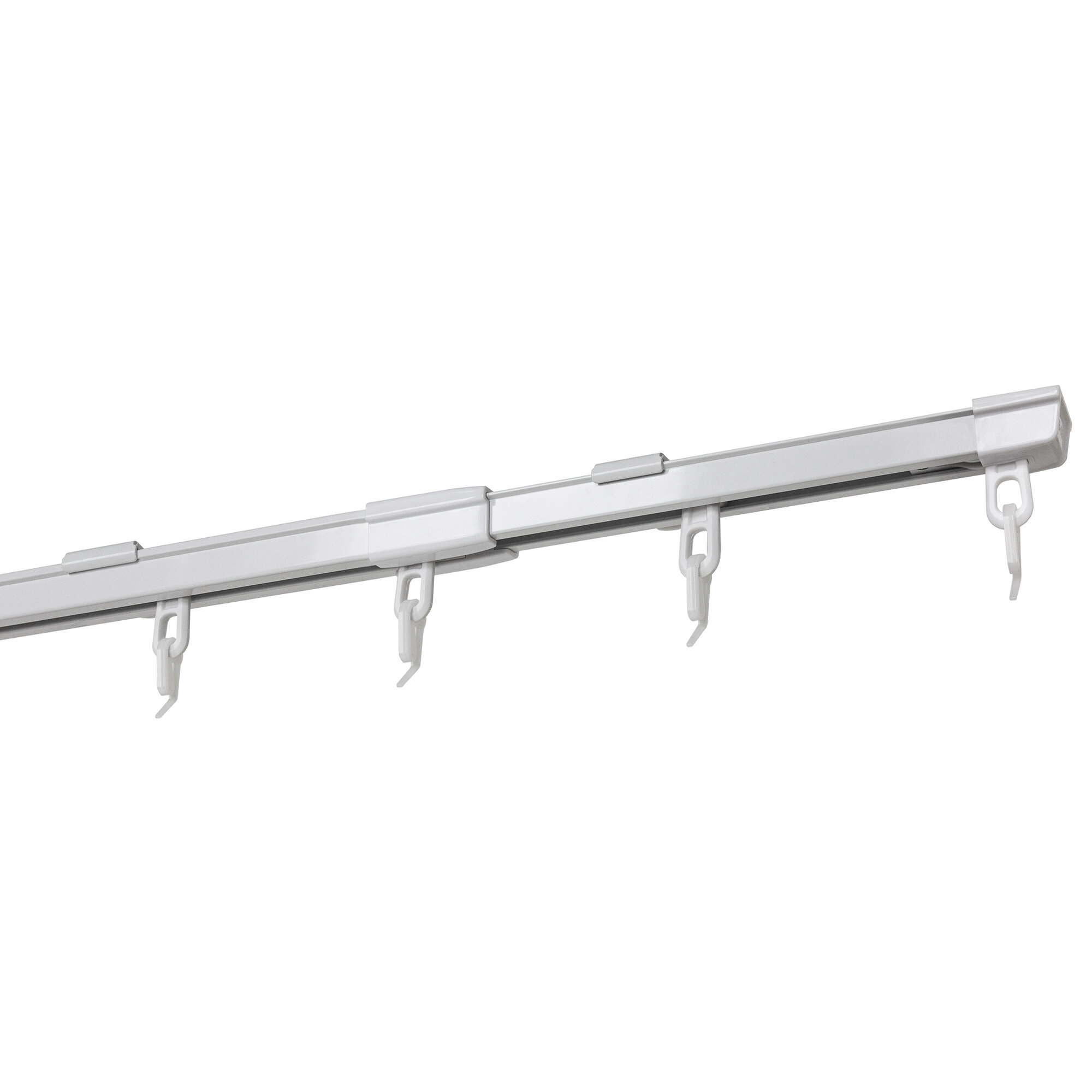 Шинный карниз телескопический однорядный KREAFORTA Simple 120-210 см алюминий комплект