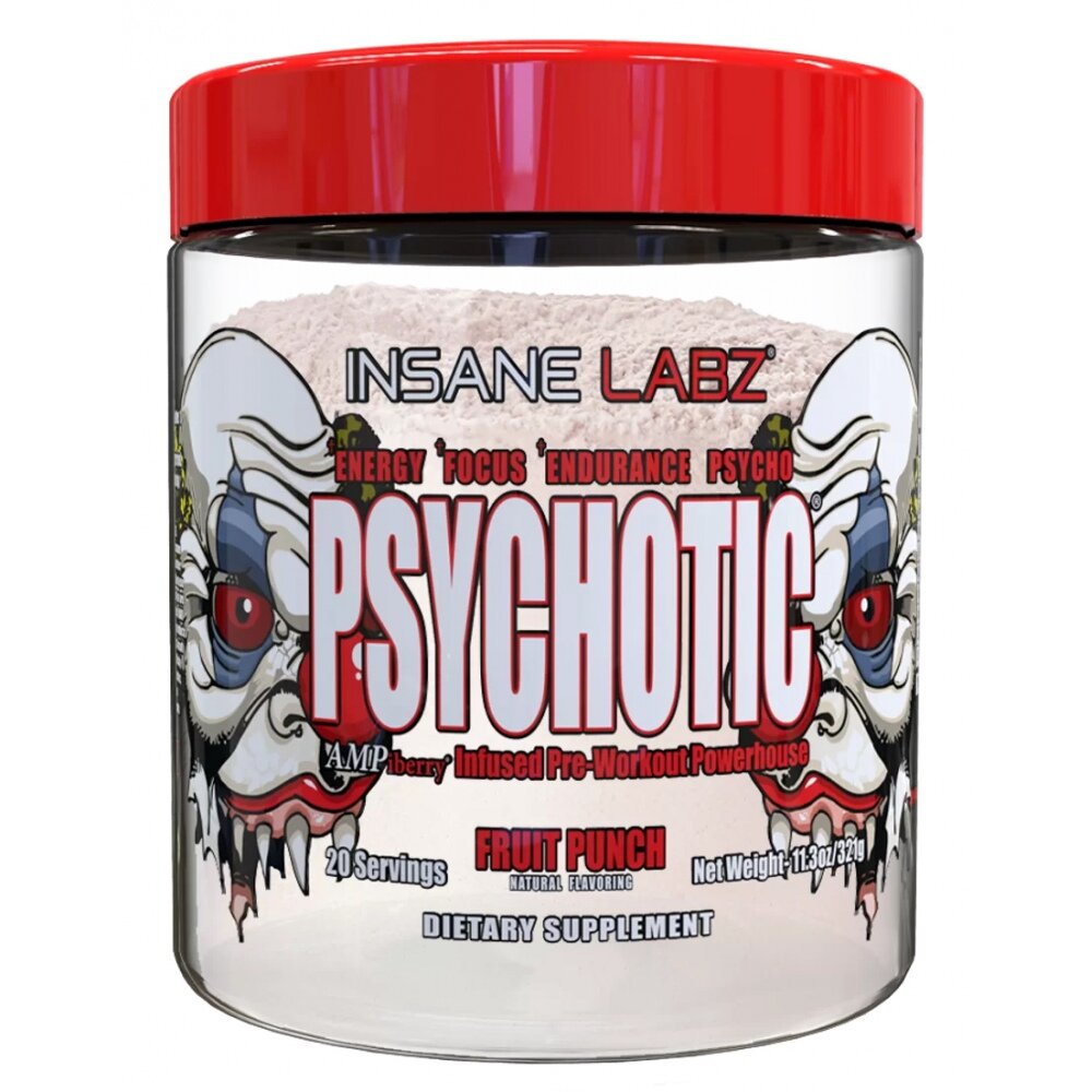 Предтреник Insane Labz Psychotic Clear, 316-321 г / 20 порций, Вкус Lemonade / Лимонад, Вес 316 г
