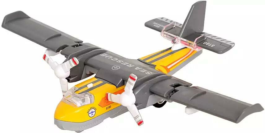 Модель самолета Tai Tung желтый, 17 см, свет, звук, инерция