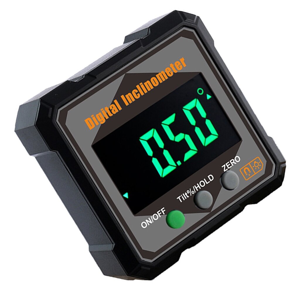 Электронный цифровой инклинометр, без батарейки, оранжевый