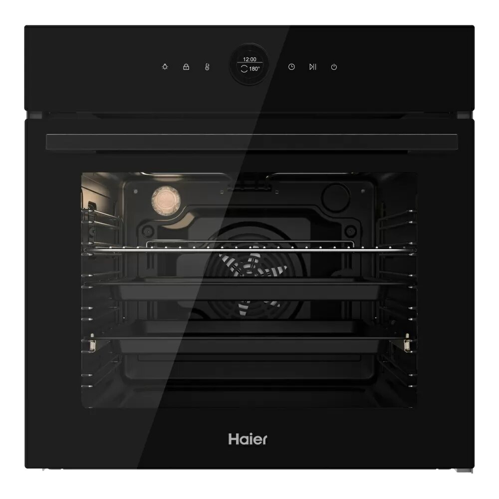 Духовой шкаф Haier HOX-T08 с черным фасадом, сенсорное управление