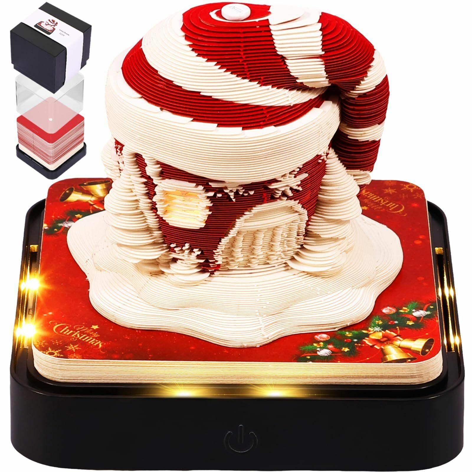 3d календарь отрывной 2024 с подсветкой, Форма рождественского домика