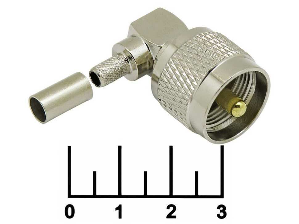 Разъем UHF штекер обжимной RG-58 (UHF-C58PW) (UHF-C58PR) (угол)