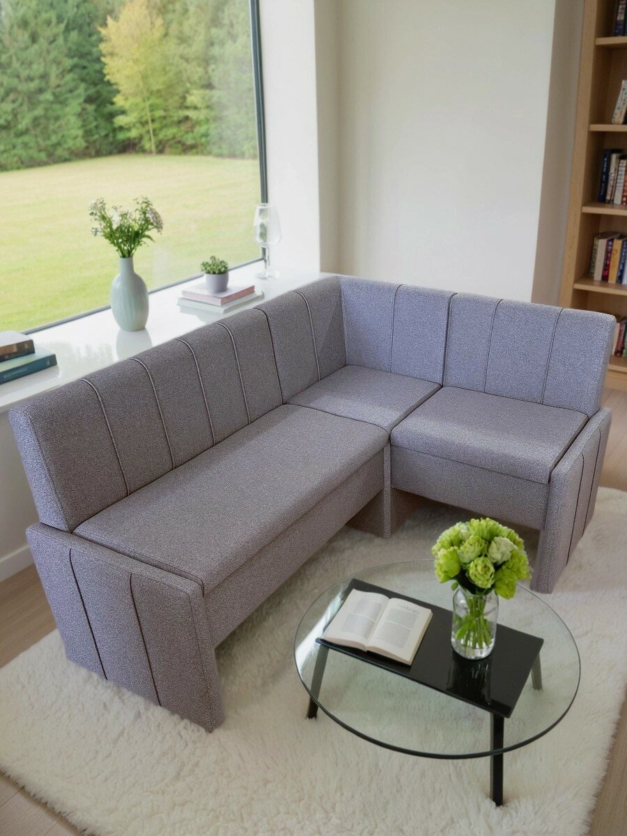 Кухонный уголок "Престиж", ткань, бежевый, 3 места, 155x120x83 см