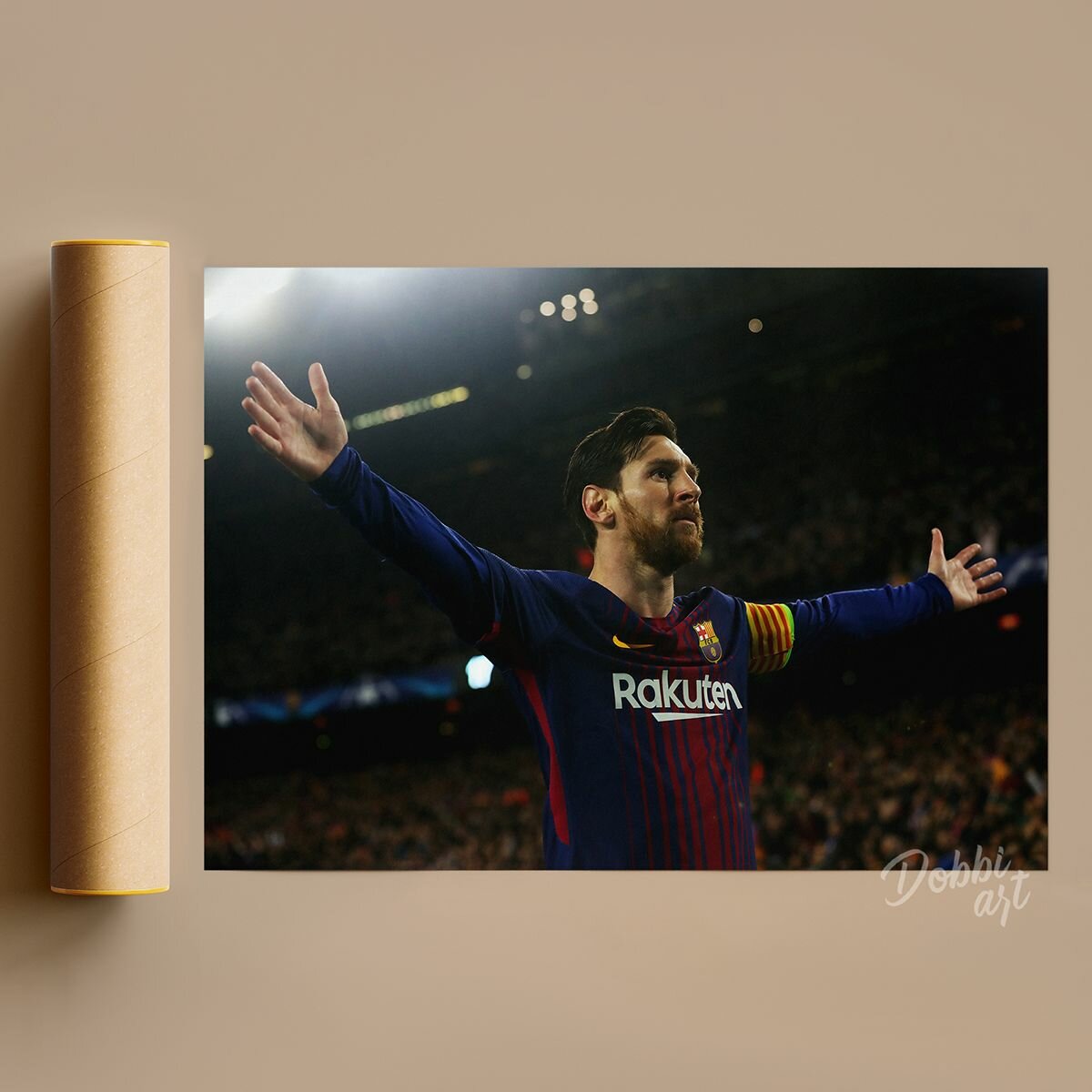 Постер Месси, футбол 30х40 см без рамы/ Футболист, спорт, плакат для интерьера
