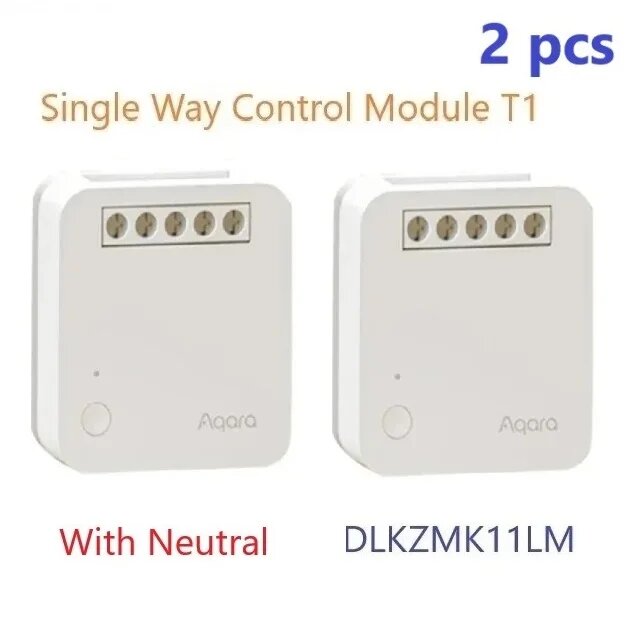 Aqara одноканальный релейный контроллер T1 Zigbee With Neutral 2pcs