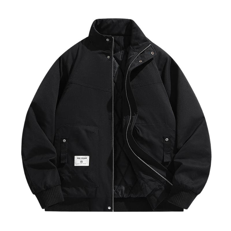 Осенне-зимняя Куртка-бомбер, Мужская Утепленная Бейсбольная Форма Большого Размера С Воротником-стойкой, Обычная / Утолщенная, Два Варианта