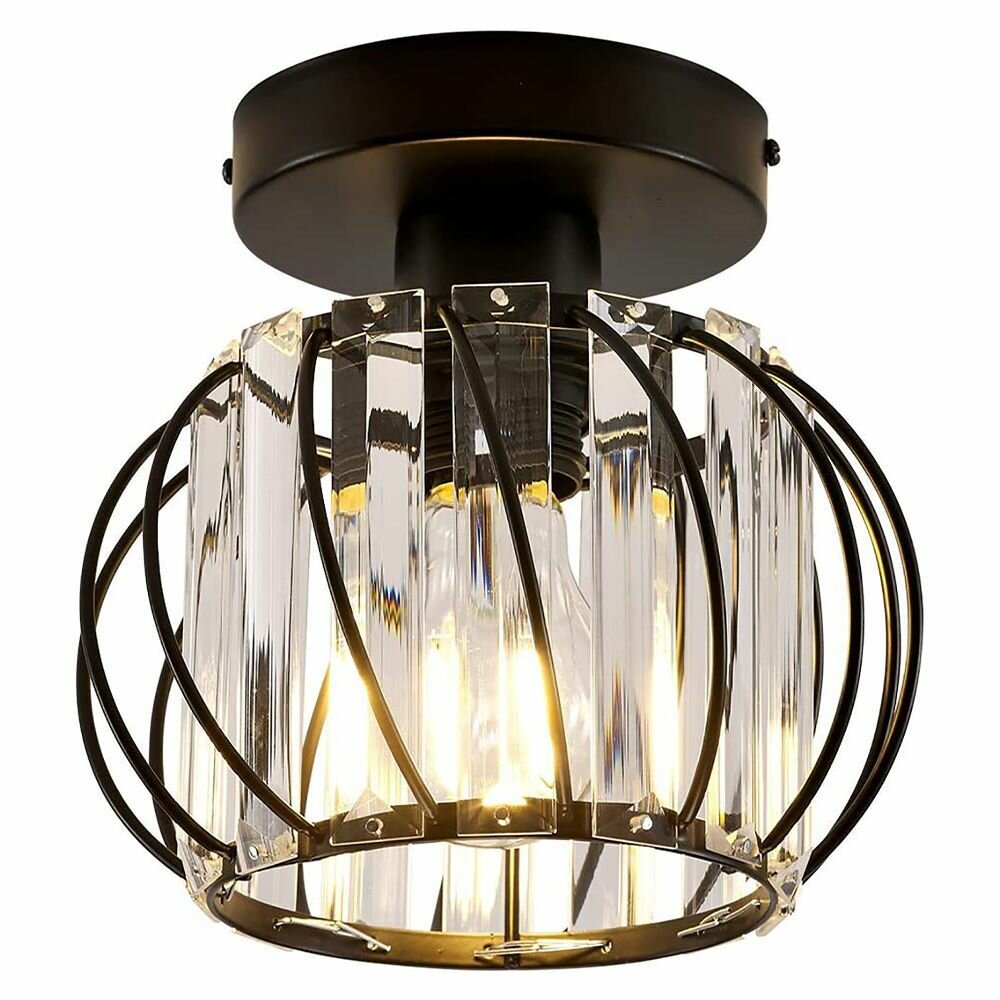 Светильник потолочный, Хрустальный овальный, E27, Люстра подвесная лофт, на кухню, в спальню, YS005