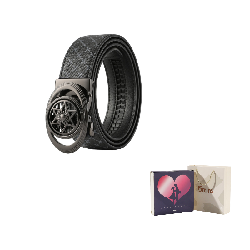 15 MINS Polyvinyl Chloride Leather Belts Men's Width 3.5cm 115CM