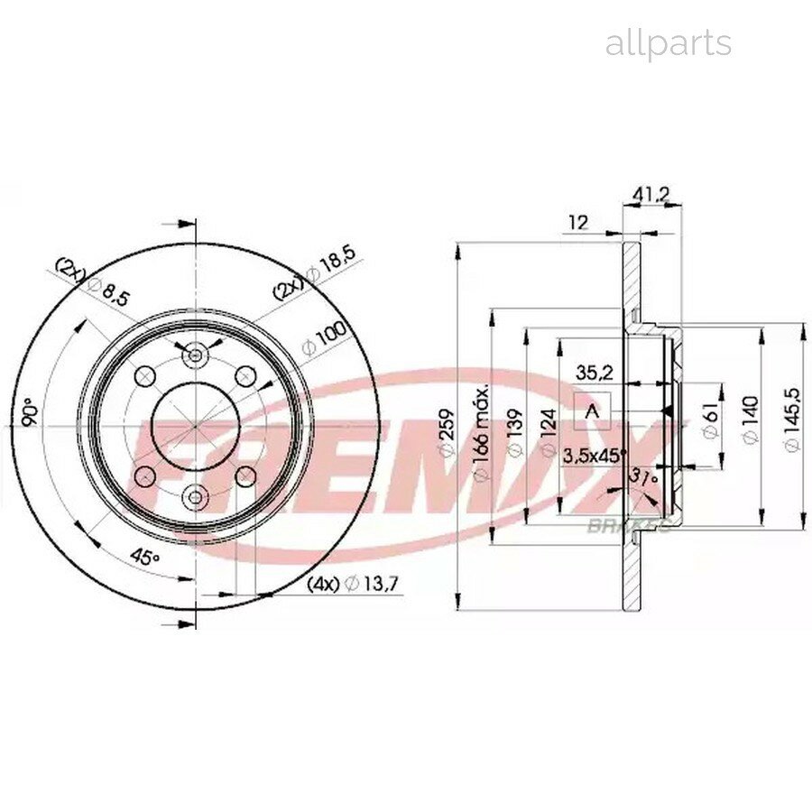 FREMAX BD4707 диск тормозной!\ Renault Logan 1.4/1.6 04> F