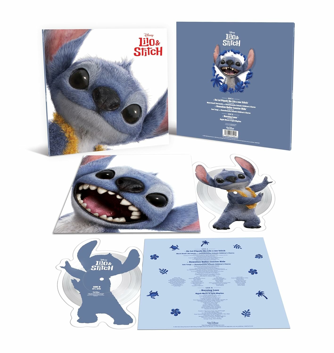 Виниловая Пластинка в Форме Ститча из Лило и Ститч OST (Picture Disc, Die-Cut Limited Soundtrack) Саундтрек, Анимационный Фильм Lilo and Stitch