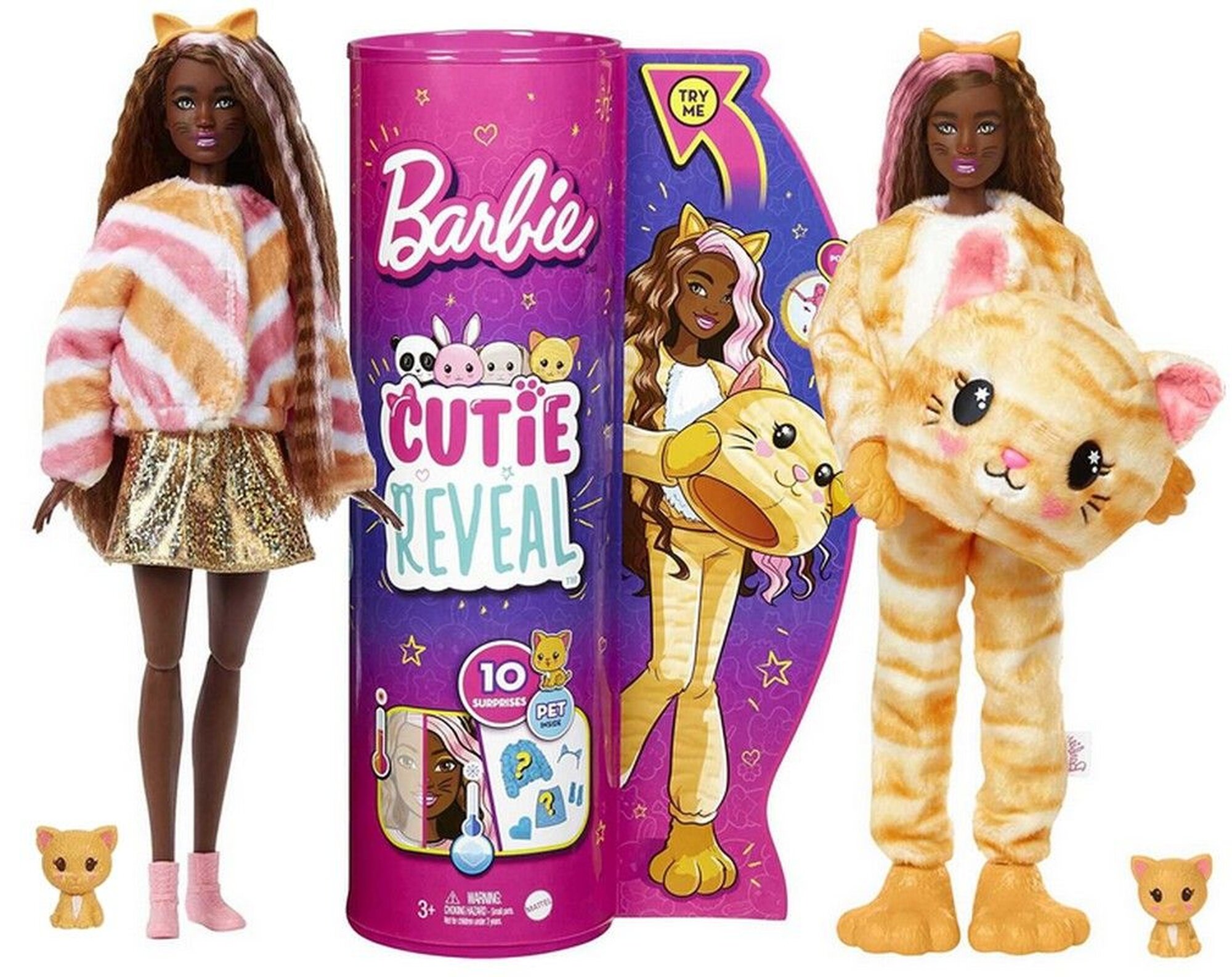 Кукла Mattel Barbie Cutie Reveal - Костюмы животных - Кукла в костюме кошки с сюрпризами - Барби HHG20