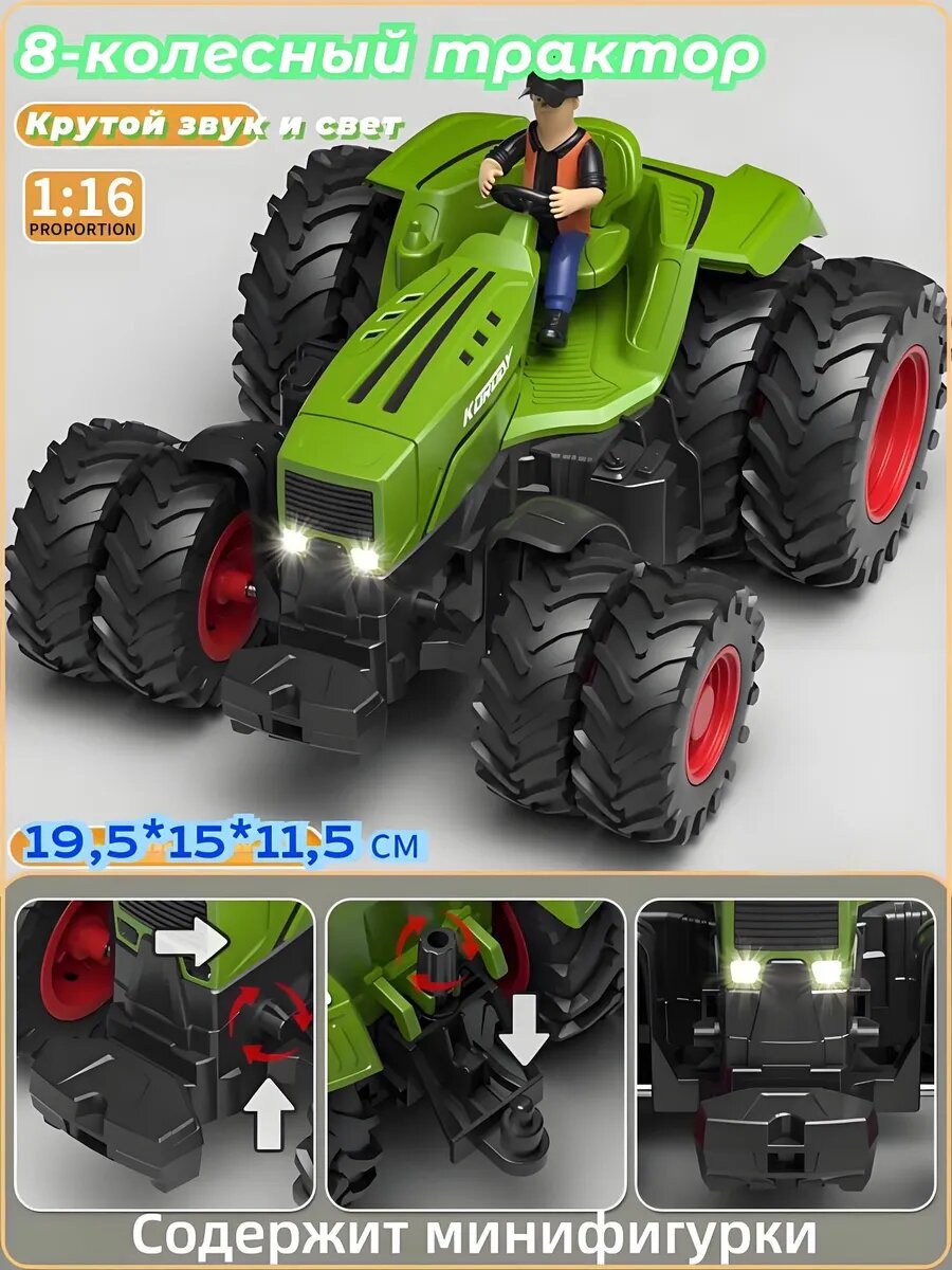 Новая тракторная головка с 8 шинами, звуковая и световая, подходит для широкого спектра навесного оборудования.