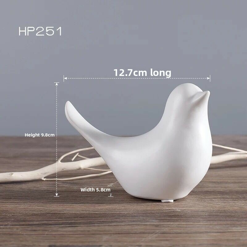 Современное минималистское керамическое украшение птица с абстрактным дизайном для дома и подарка белое l