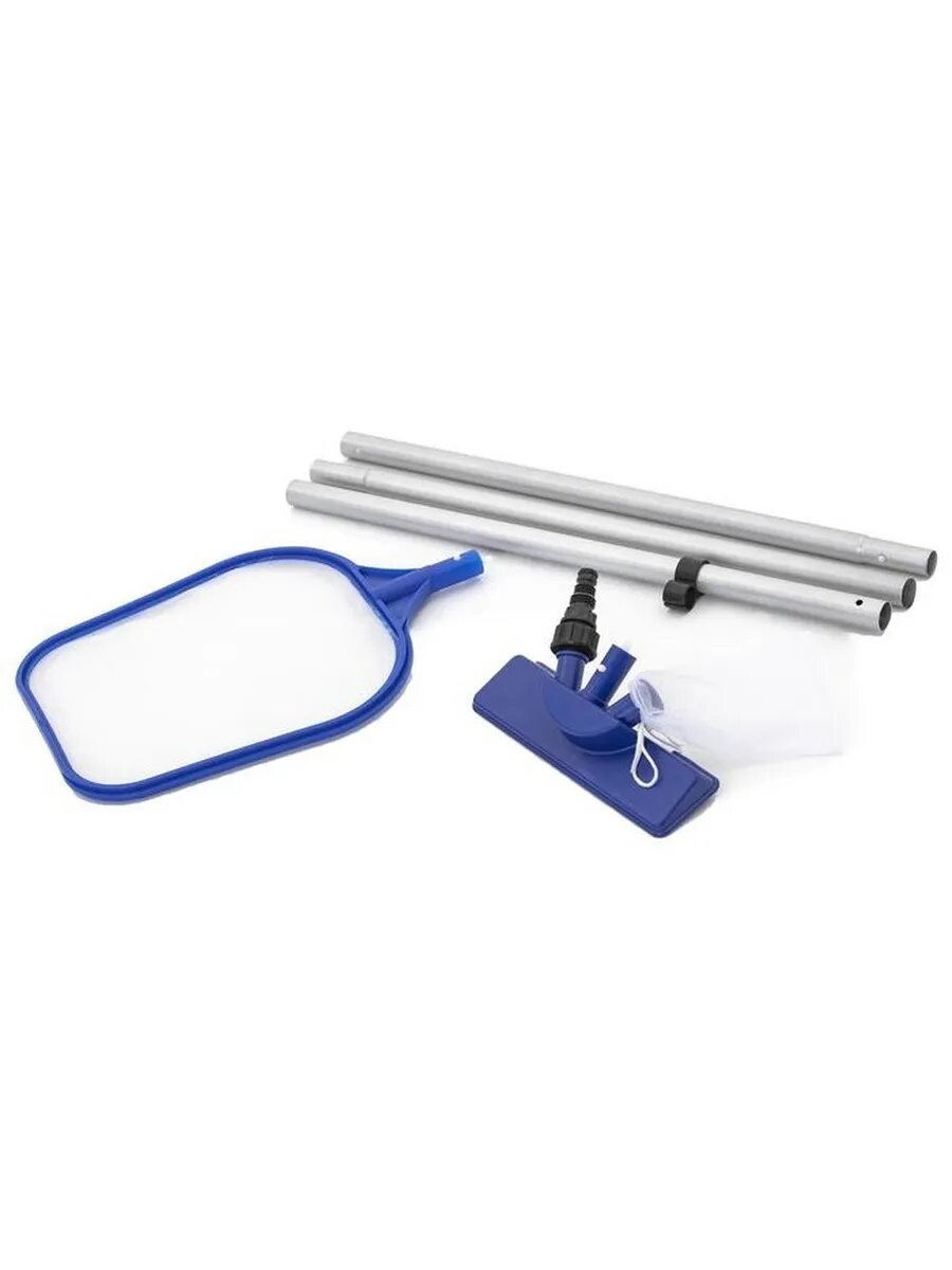 Комплект для чистки бассейна, для надземных бассейнов до 3.96 м. синий