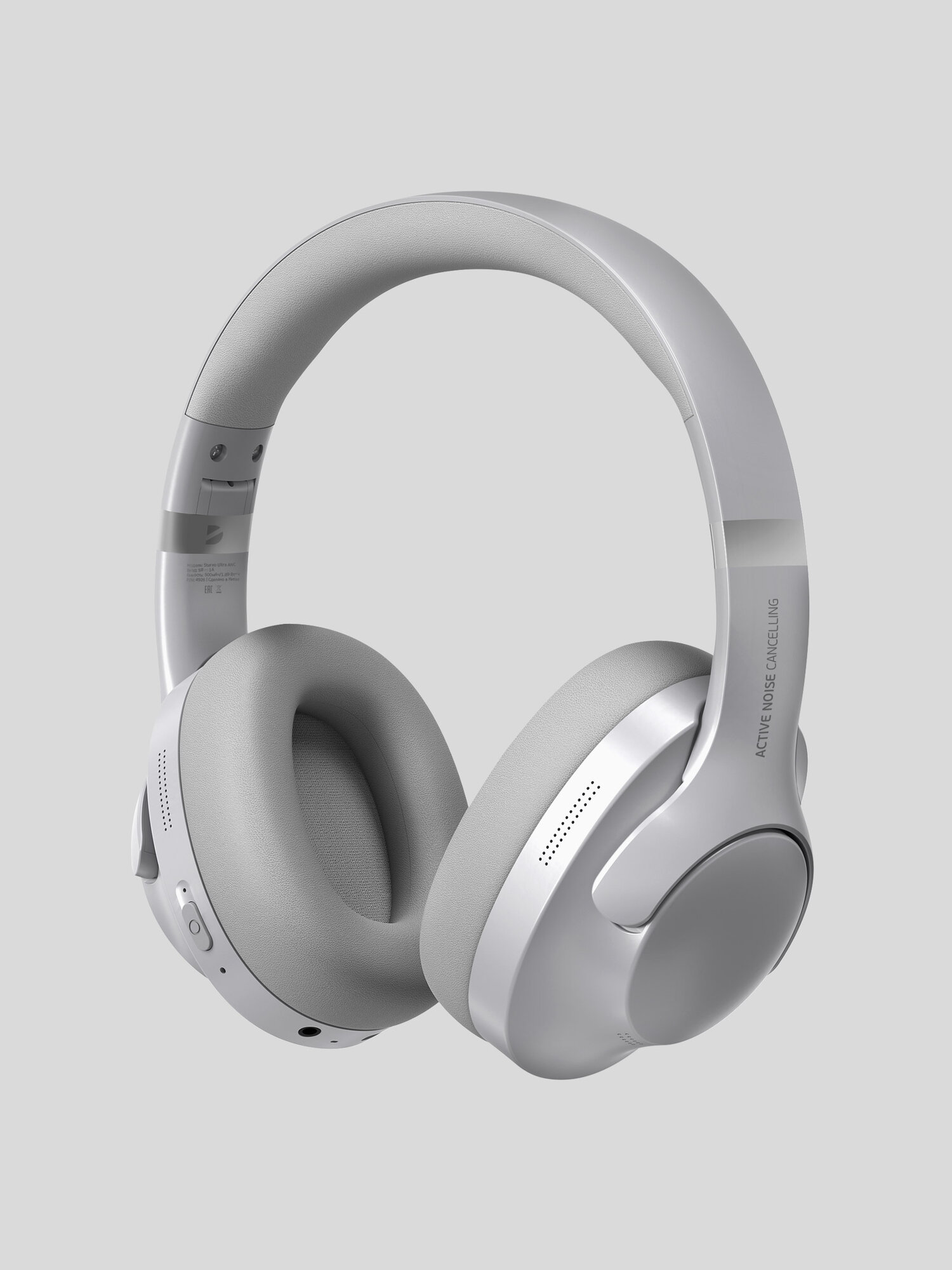 Наушники беспроводные с активным шумоподавлением Stereo Ultra, BT 5.4, ANC/ENC, 500мАч, серебро, Deppa 44303
