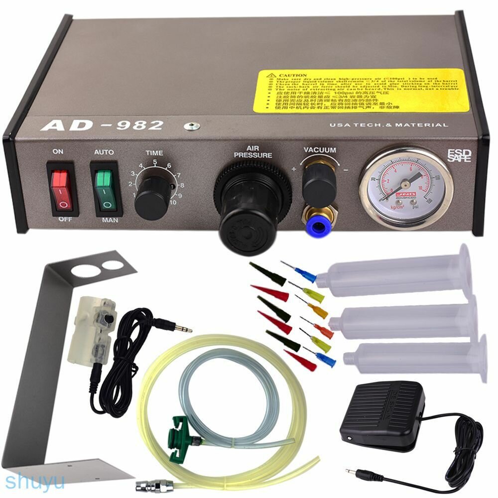 Полуавтоматическая машина для нанесения клея, пневматическая работа, два режима - педаль/ручной, подходит для большинства клеев