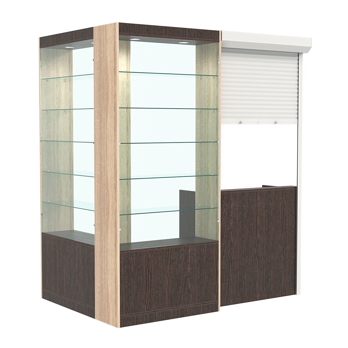 Угловой павильон ДУБ венге + ДУБ сонома №-5П (2,16 кв. м), Дуб Венге и Дуб Сонома