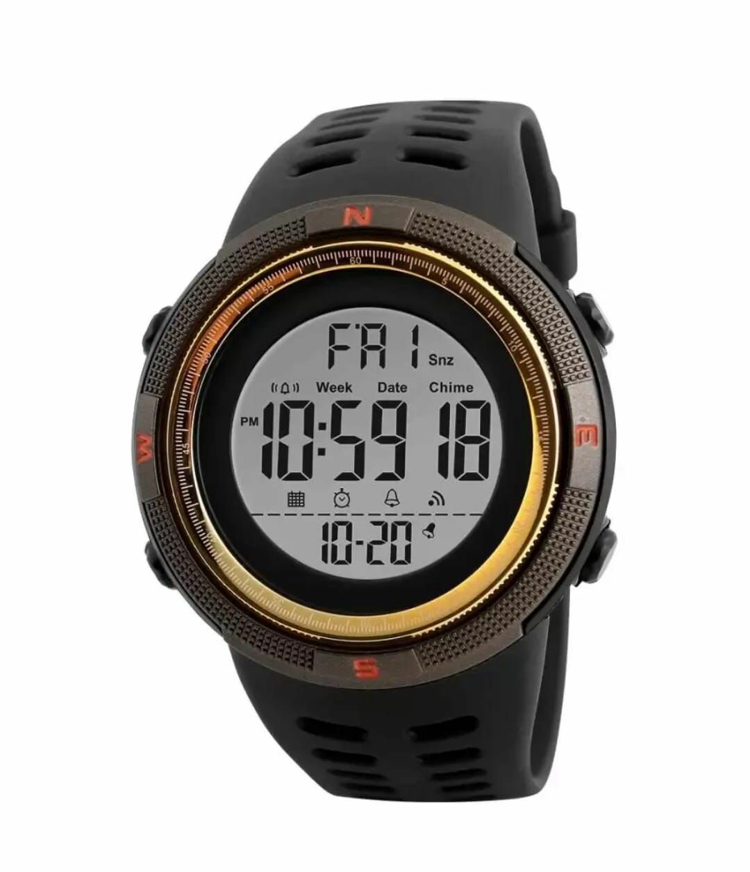 Часы спортивные SKMEI-1251, c белым экраном, с секундомером, будильником, таймером, водонепроницаемые