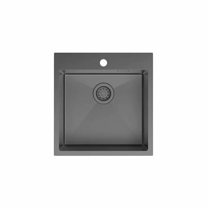 Мойка кухонная IDDIS Haze HAZ49GMi77 металлическая, 49x51, мойка для кухни, квадратная, черная, серая, матовая