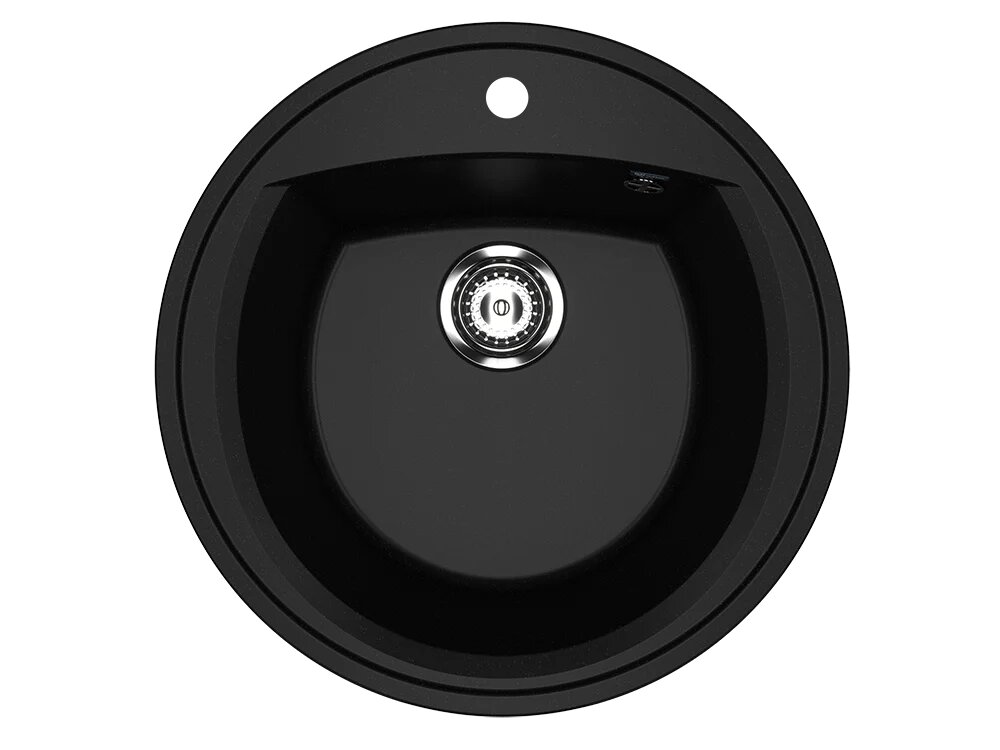 Мойка кухонная Ulgran U-603 -344 52x52, матовая, черная, круглая, российская