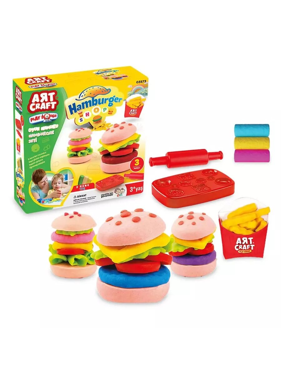Набор для лепки "Мини-бургерная" AЯT CRAFT, развитие моторики и творческих способностей