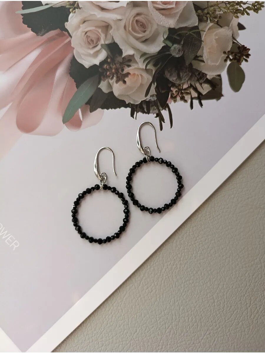 Серьги конго, стекло, кристалл