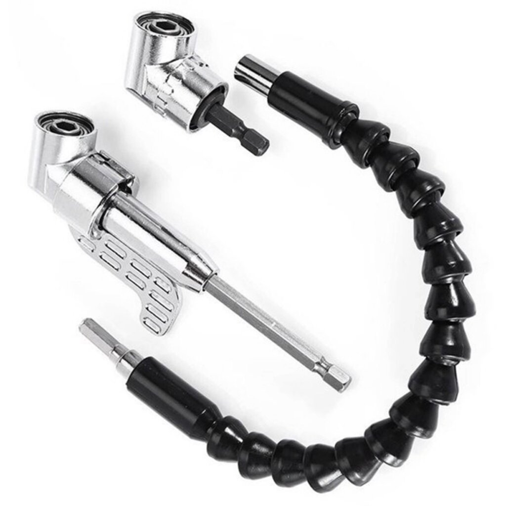 Длинное и короткое угловое устройство на 105 градусов, черный универсальный набор удлинителей гибкого вала