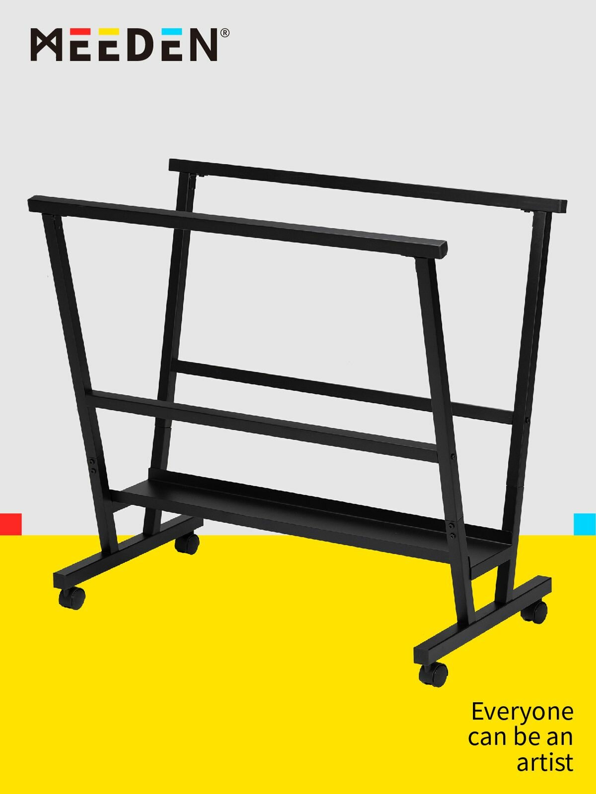 Стойка MEEDEN, для художественных работ, передвижная, металлическая, черная