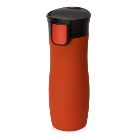 Термокружка Waterline Streamline 400 мл, вакуумная, с кнопкой, soft-touch, нерж. сталь, красный (810001W)