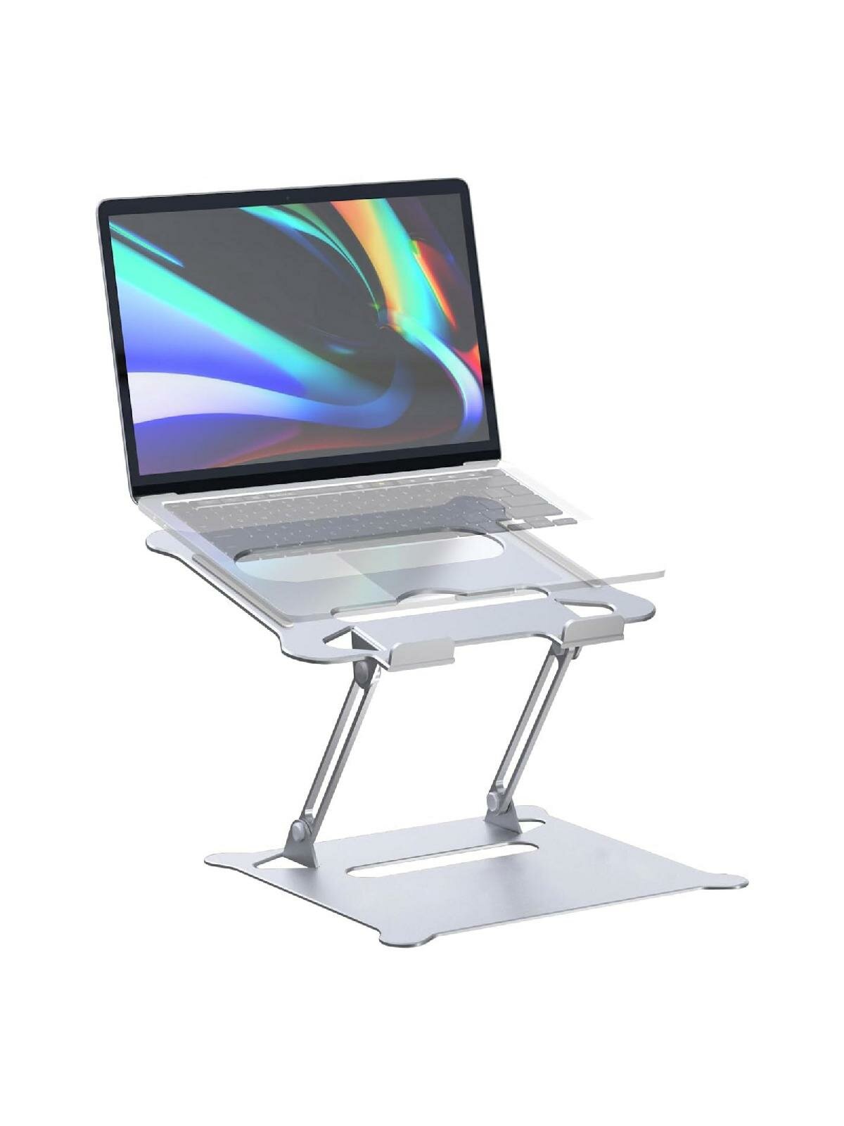 Laptop Stand Height Adjustable, Foldable Laptop Holder Aluminium Alloy Ergonomic Notebook Stand, Ventilated Laptop Stand