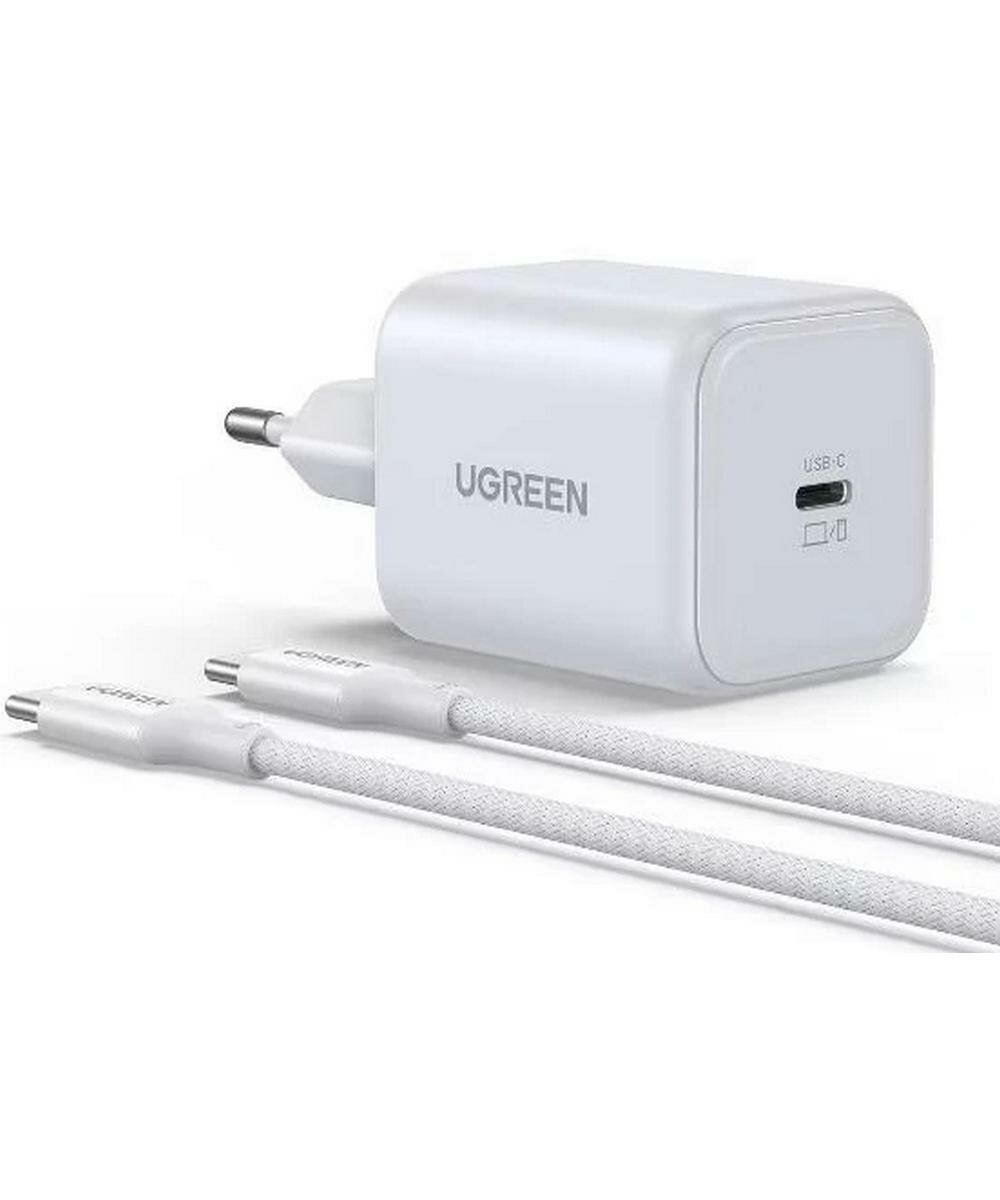 Сетевое зарядное устройство UGREEN X524 (65055) USB-C GaN 45W + кабель Белый RU