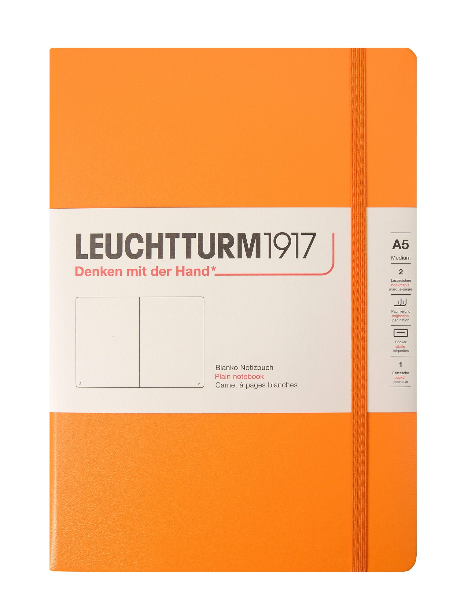 Книга для записей A5 126л нелин. "Rising Colours" тв. обл, восходящее солнце, Leuchtturm1917