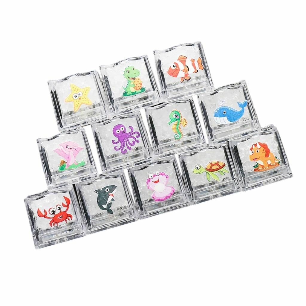 Светящиеся кубики льда для праздников и подарков, 12 шт, - океан