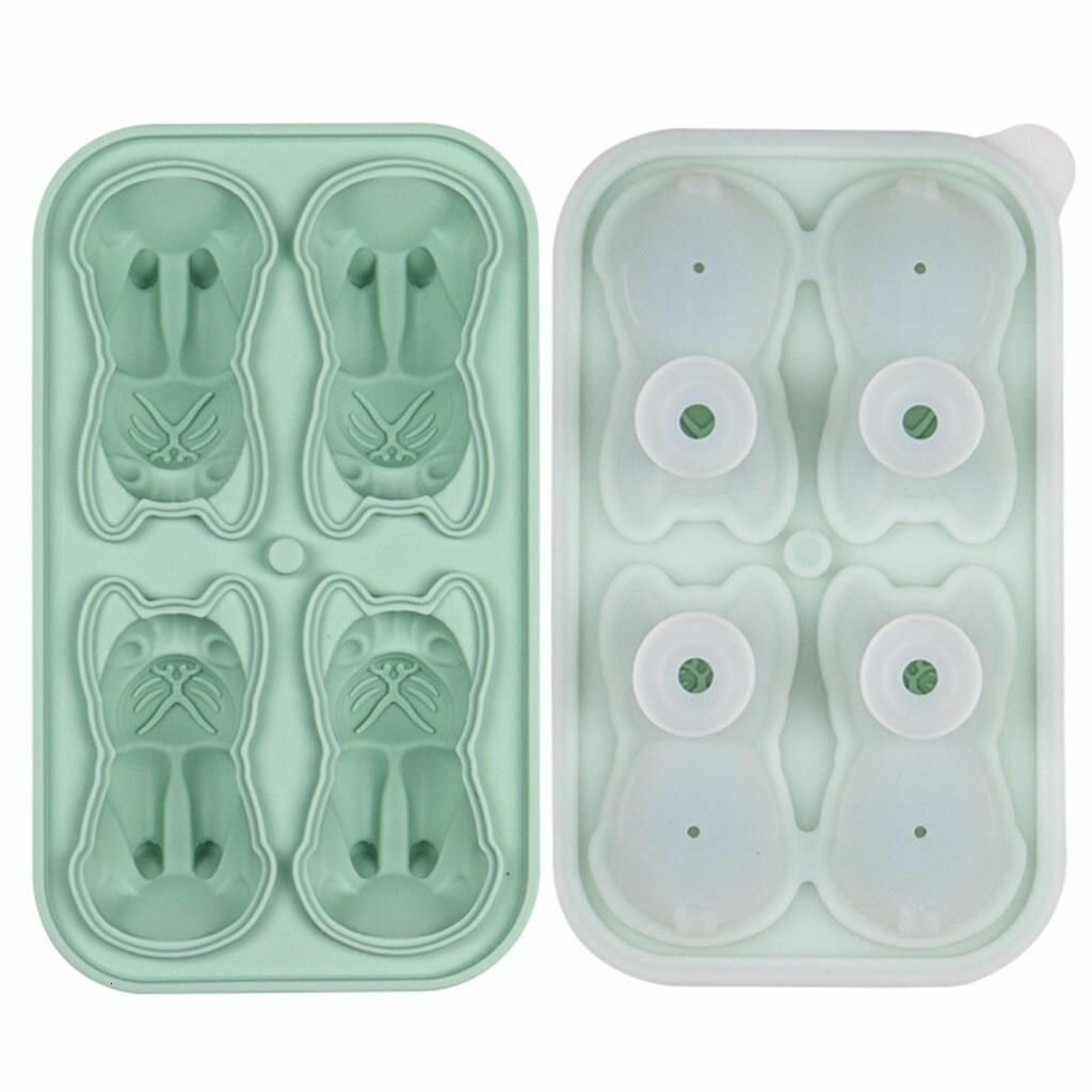 Форма для льда с крышкой, силиконовая, для морозильника, легко извлекается, Зеленый